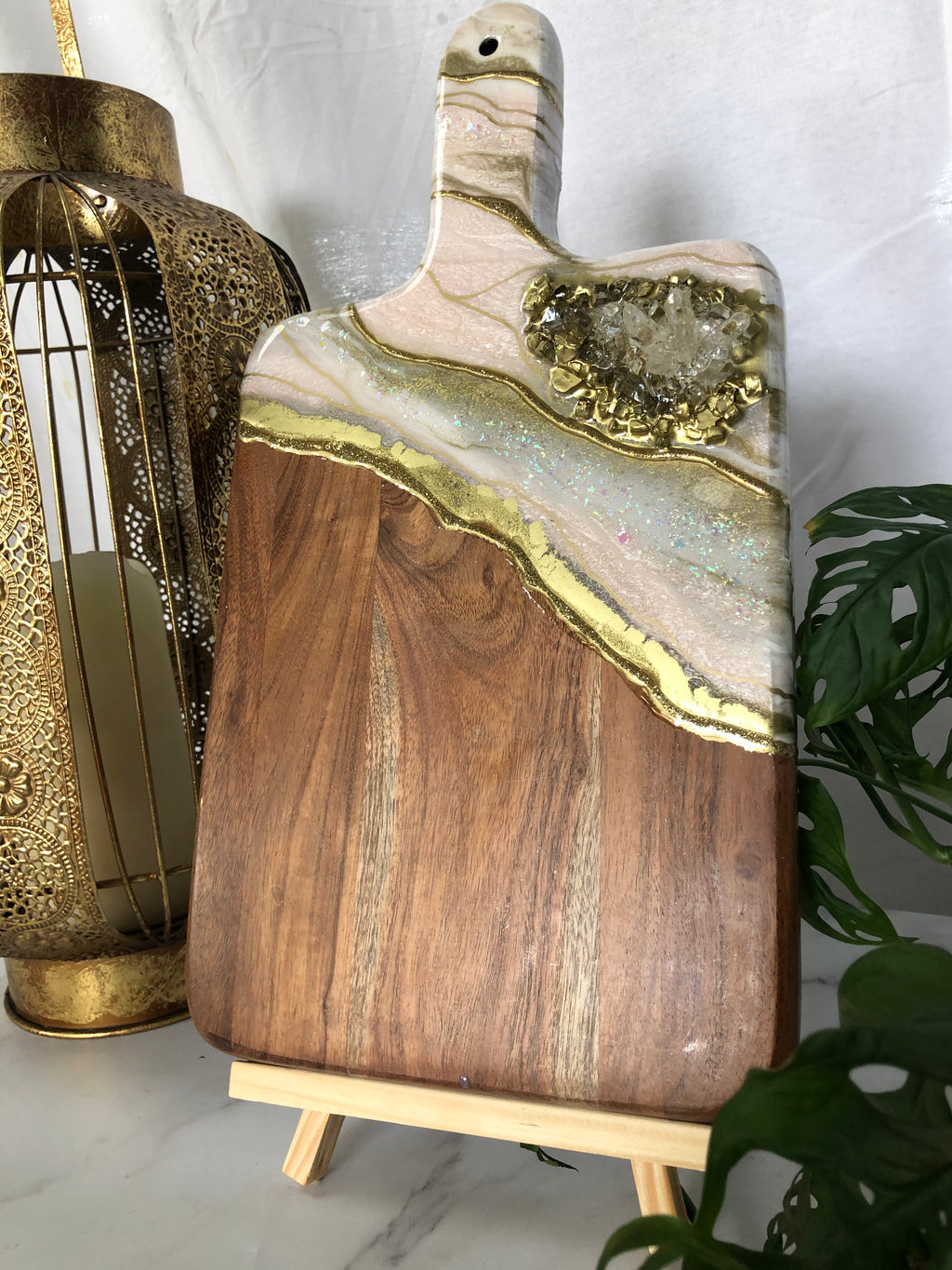 Baby pink geode cheese board – JJ Art Company