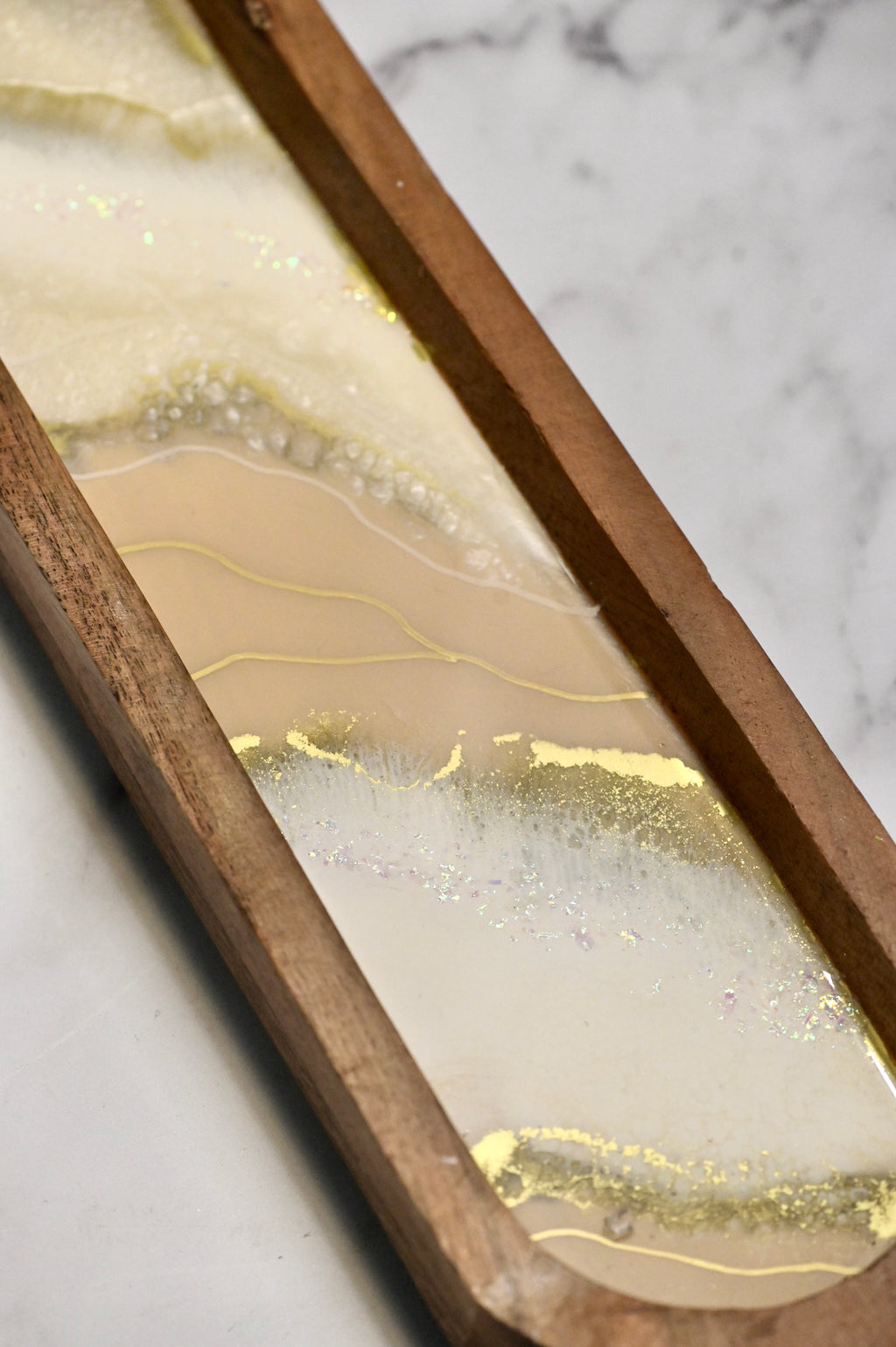 Champagne and gold geode tray – JJ Art Company